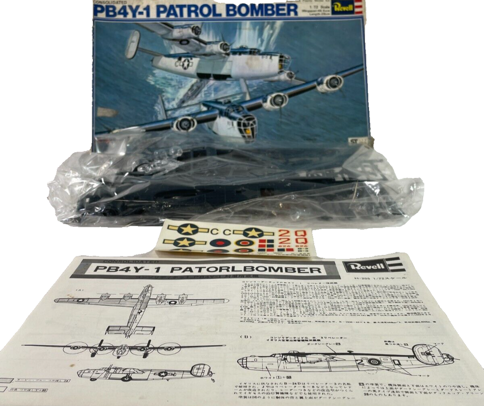 Revell 1/72 PB4Y-1 Patrol Bomber WWII Aircraft Model Kit Open Box Japan ...