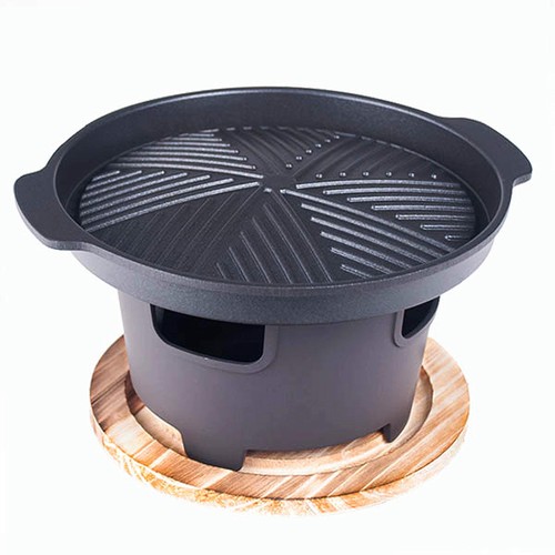 HSHG-ALMCNR Japanese 7" D Tabletop Portable Hibachi Yakiniku Grill ...