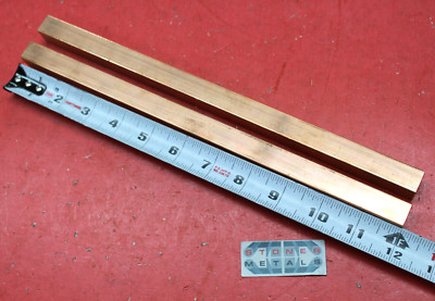2 Pieces 5/8" x 5/8" C110 COPPER SQUARE BAR 12" long Solid Mill Stock ...