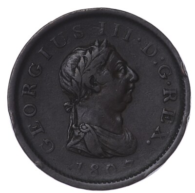 1807 One Penny United Kingdom Circulated Coin In Nice Condition Vintage ...