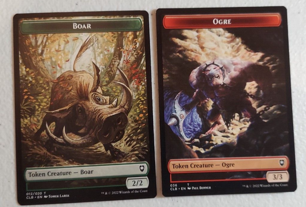 4x Boar - Ogre double sided Token - NM - Battle for Baldur's Gate - mtg ...