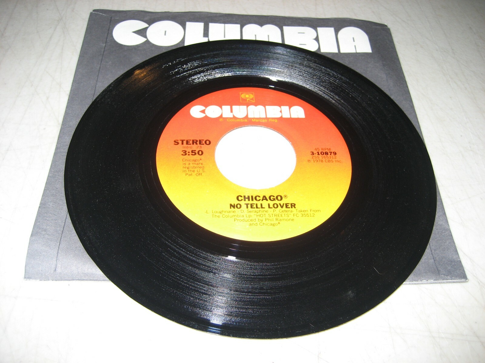 CHICAGO TAKE NO CHANCE / NO TELL LOVER 45 NM Columbia 3-10879 1978 | eBay