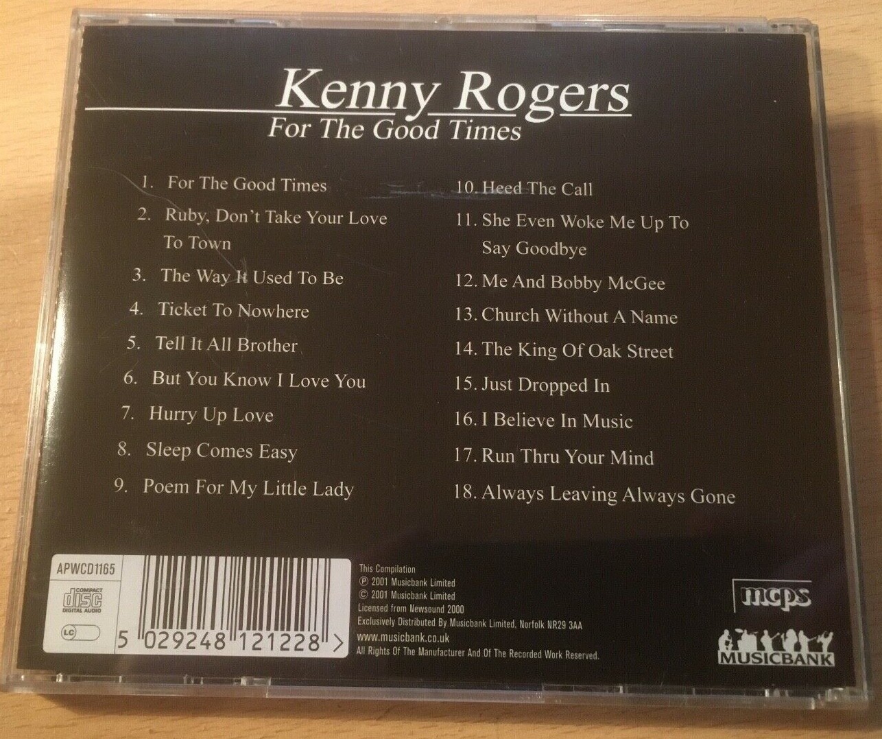 Kenny Rogers "For The Good Times" CD *18 Tracks* APWCD1165 (2001) EX ...