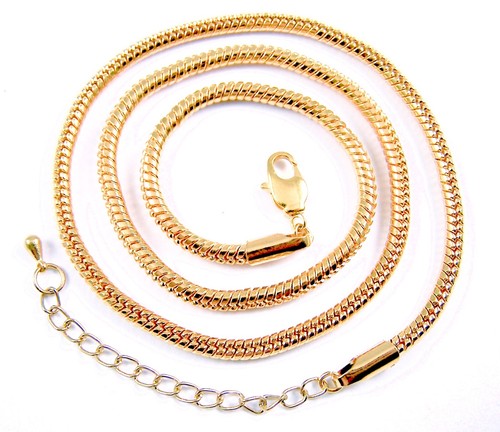 Necklace Chain Snake Gold Plate Brass Plate Adjustable 18 19 20 Inch ...