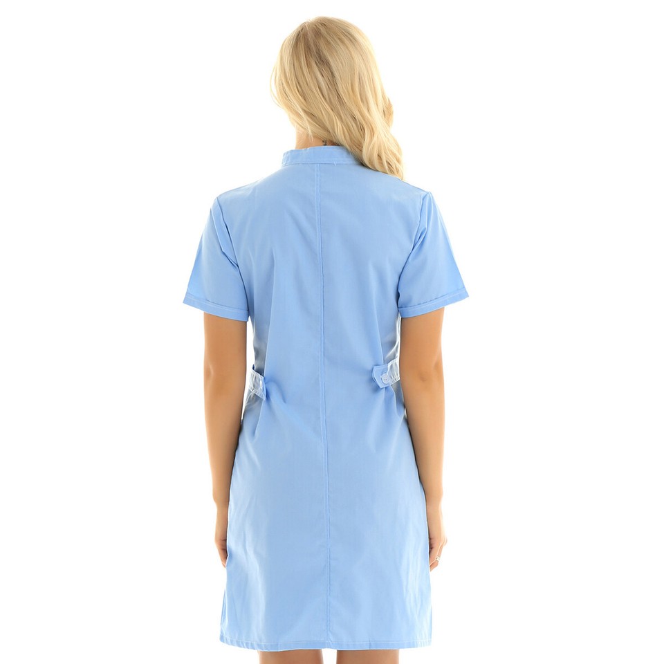 Women Hospital Coat Nurse Doctor Cosplay Costume Lab Jacket Dress ...