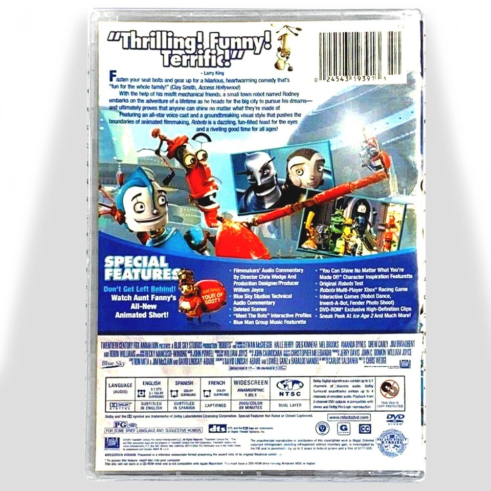 Robots (DVD, 2005, Widescreen) Like New ! Ewan MacGregor Halle Berry ...