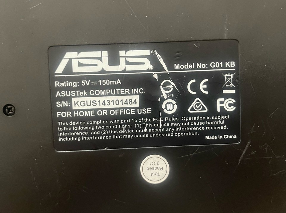 Asus G01 KB Backlit Gaming Keyboard Volume Knob Tilt Legs Tested ...