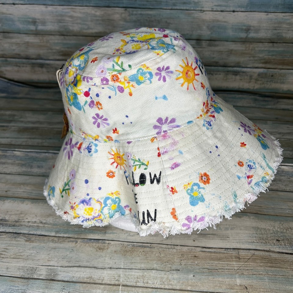 Natural Life Bucket Hat Cotton Hippie Boho Floral Follow The Sun | eBay UK