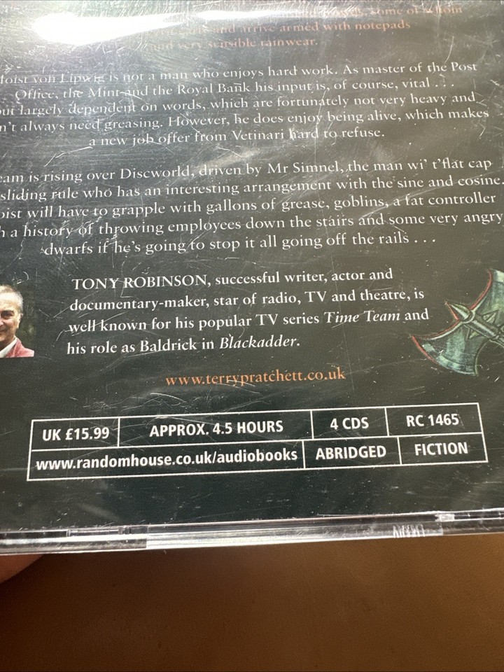 Bin Terry Pratchett Raising Steam CD Discworld Tony Robinson Factory ...