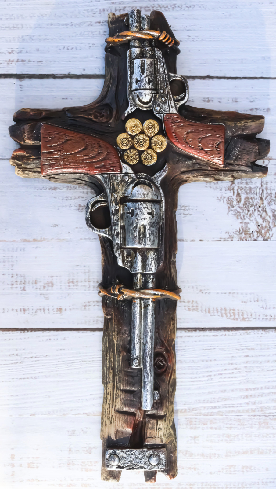 Rustic Western Cowboy Pistol Revolver Guns Bullet Shells Decorative ...