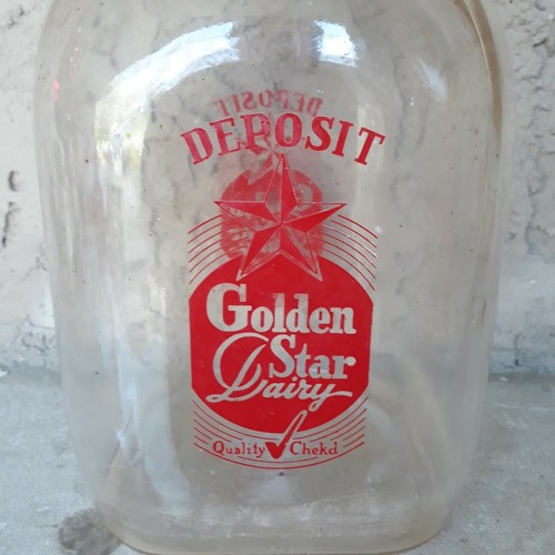 Golden Star Dairy E. Liverpool Ohio One Gallon MILK Bottle W/ Handle ...