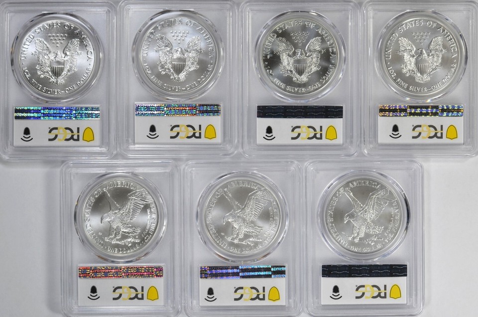 1986-2025 American Silver Eagles Complete 41 - Coin Set Each Graded ...