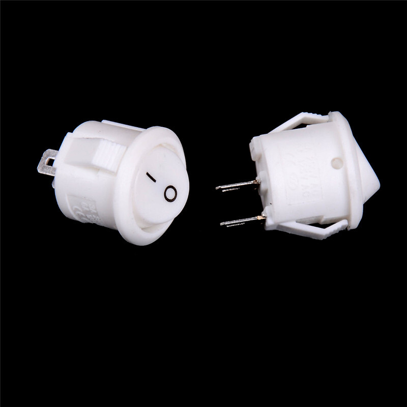 10x 16mm White Round Boat Rocker Switches Mini 2Pin ON-OFF Switches 3A ...