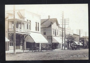 REAL PHOTO THOMPSONVILLE MICHIGAN DOWNTOWN STREET SCENE POSTCARD COPY ...