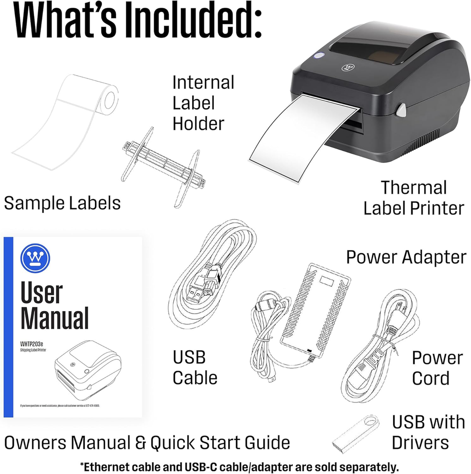 USB Direct Thermal Label Printer Packages Desktop Label Printer for ...