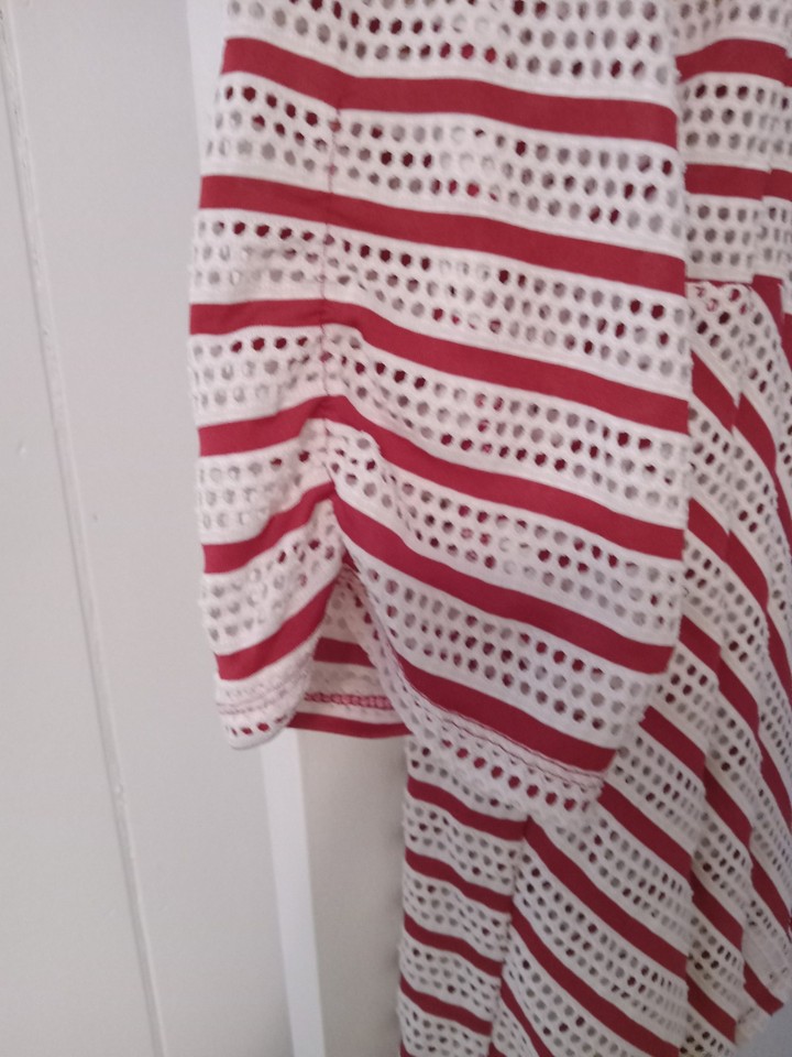 Kim Rogers Curvy Swim Burgundy/White Mesh Cover Up See-Thru Women’s ...