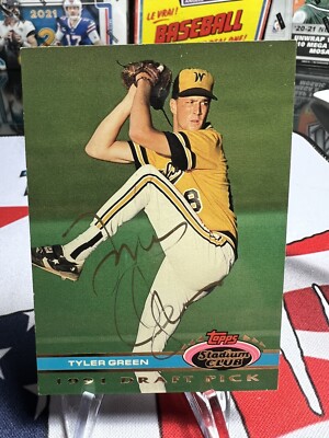 1991 Stadium Club Stadium Set Tyler Green Baseball Cards #68 Auto ...