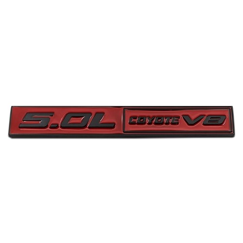 Black & Red Metal 5.0L Coyote V8 Fender Trunk Emblem 3D Logo Racing ...