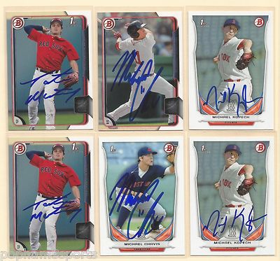 TATE MATHENY Signed/Autographed 2015 BOWMAN DRAFT CARD Boston Red Sox ...