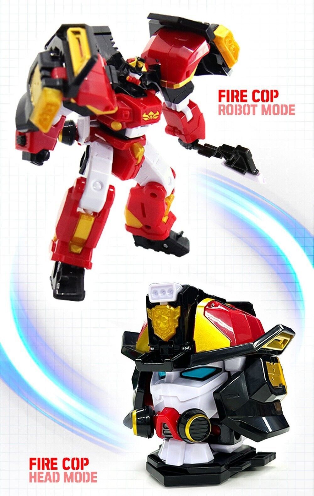 Miniforce Super Cops FIRE COP Red Police Fireman Transforming Robot ...