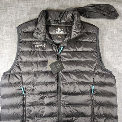 Tracker Puffer Vest Men 3XL Black Full Zip Down Feather Fill Sleeveless ...