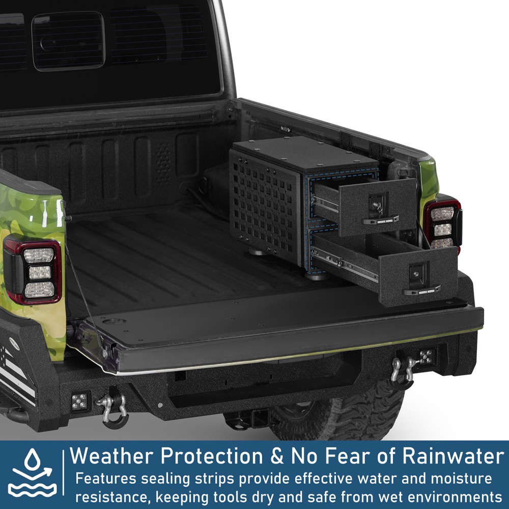Storage Drawer System Truck Side Box Fit 20-25 Jeep Gladiator JT /Chevy ...