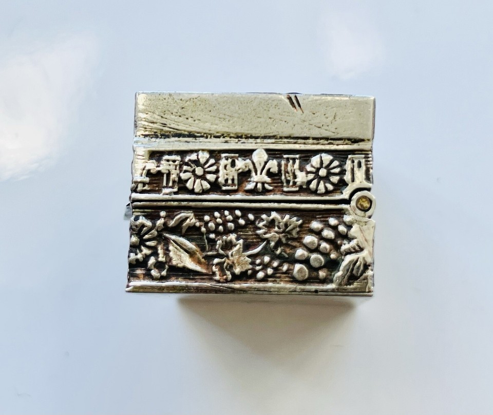 Vintage Fabbrico Angelo Pessar FAP Italy Micro Mosaic Floral Engraved ...