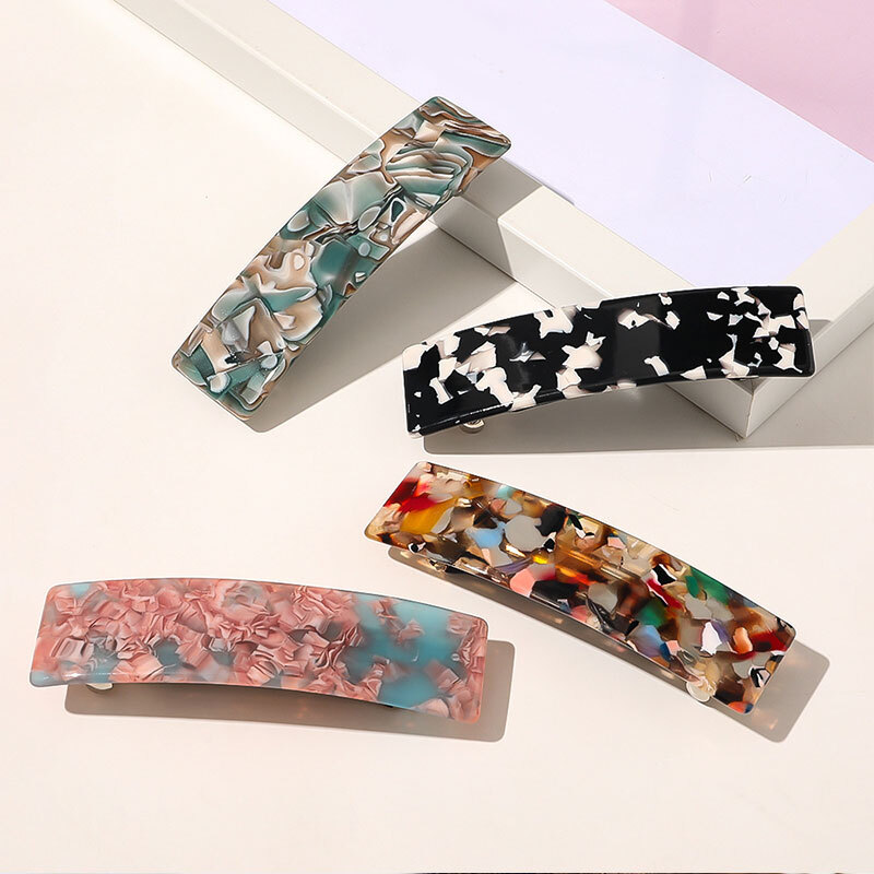 Women Simple Hair Pins Barrette Hair Clips Spring Clip Ponytail Hair ...