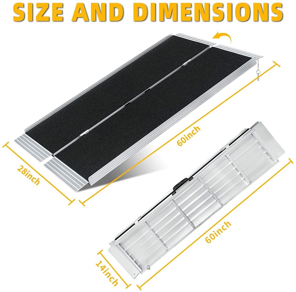 4/5/6FT Used Home Wheelchair Ramp Non-Skid Folding Aluminum Ramps | eBay