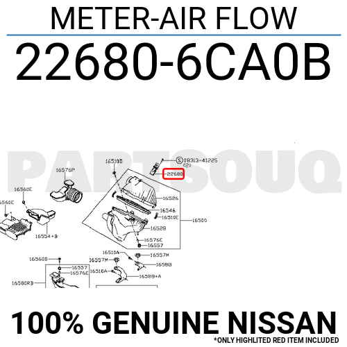 226806CA0B Genuine Nissan METER-AIR FLOW 22680-6CA0B | eBay