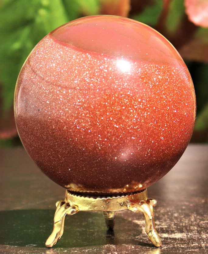 60MM Red Goldstone Monkgold Crystal Healing Sphere Sparklestone ...