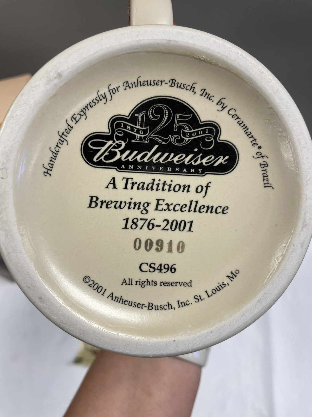 Budweiser 1876-2001 125th Anniversary Beer Stein w/ Box + COA CS496 | eBay