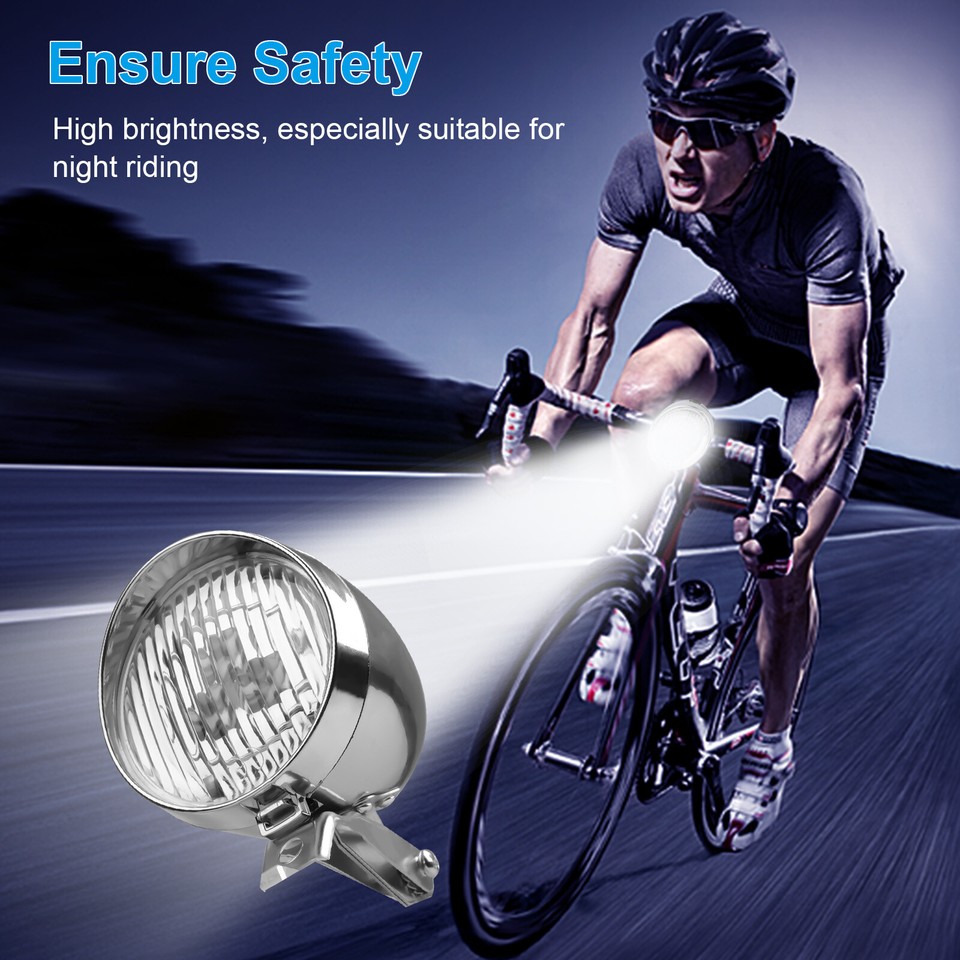 1/2Pcs Classical Vintage 3LED Bike Headlight Bicycle Retro Light Front ...