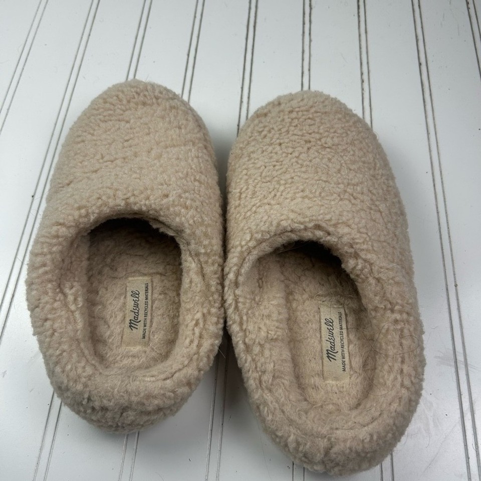 Madewell Beige Sherpa Cozy Women’s Slippers Size 5 | eBay UK