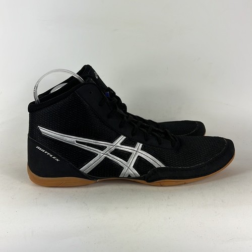 Asics matflex athletic wrestling shoes sneakers mens 13 black silver ...