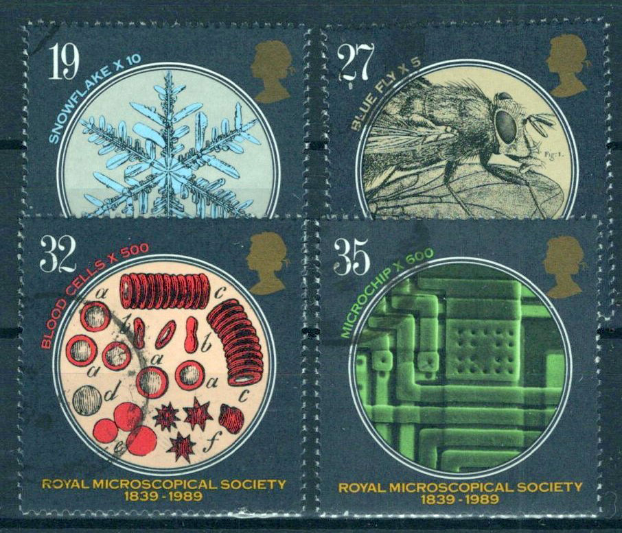 Great Britain 1285-1288 Used Science Microscope Insects Zayix Stamps ...