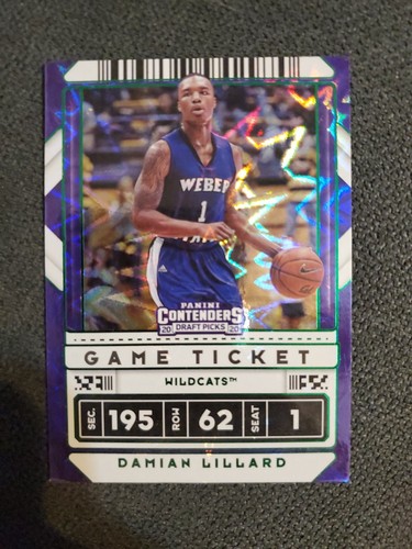 2020 Panini Contenders Draft Prospect Ticket # 40 Damian Lillard Weber ...