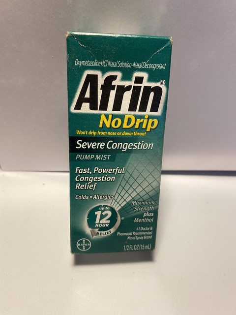 Afrin Spray No Drip Severe Congestion Menthol 15ml for sale online | eBay