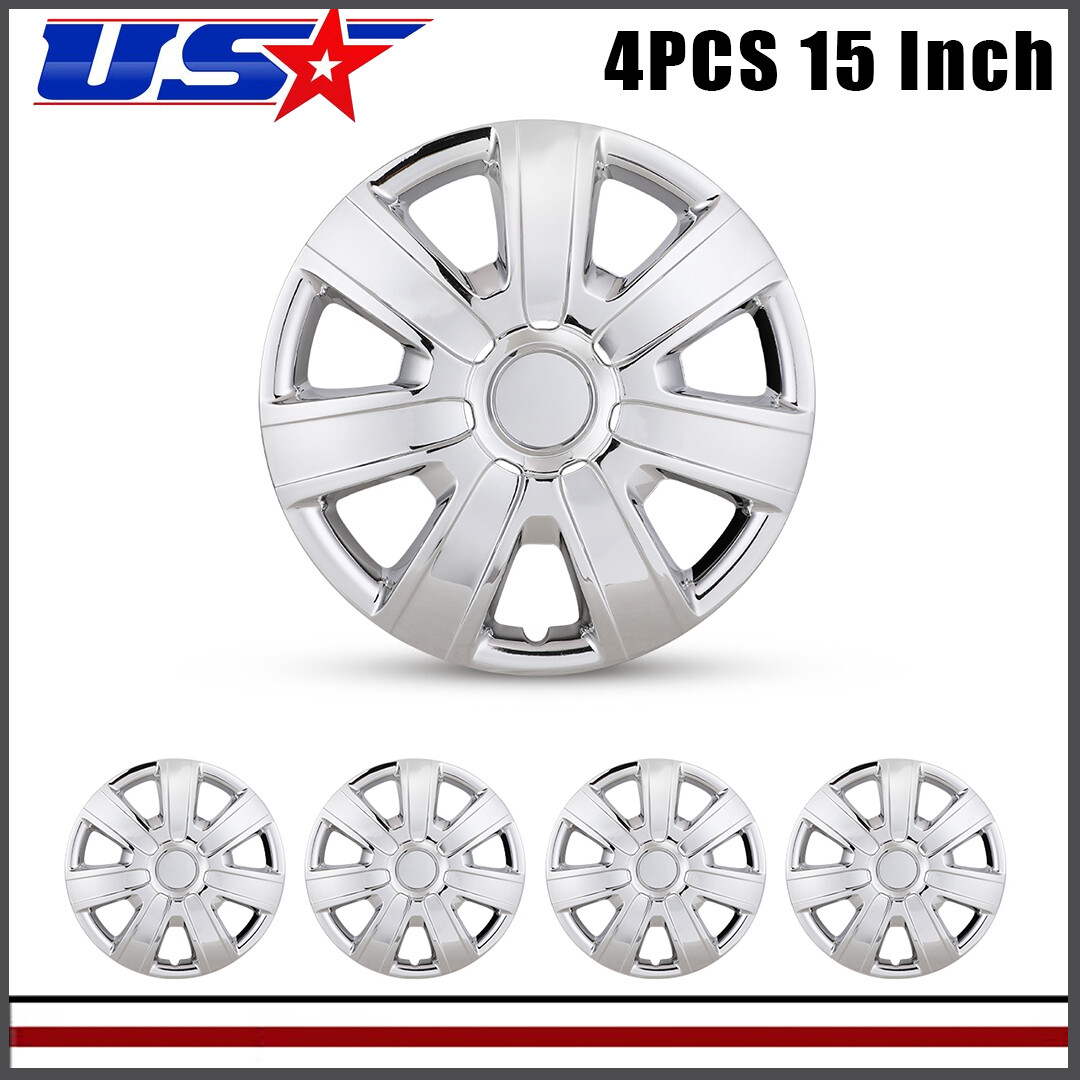 4Pcs 15'' Universal Wheel Rim Cover Hubcaps Chrome Rings Set For Nissan ...