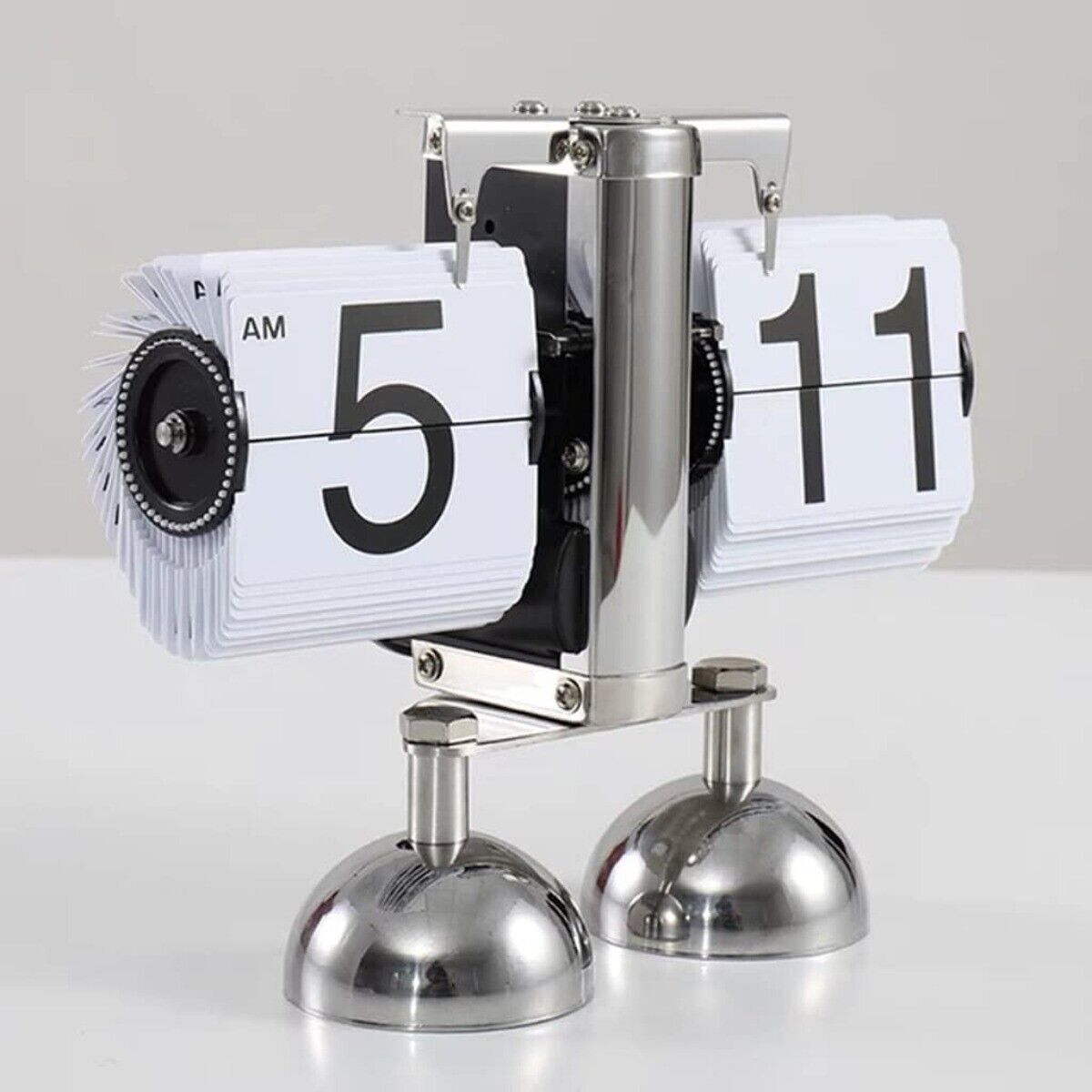 1pc Automatic Page Turning Clock, Desk Stainless Steel Flip Digital ...