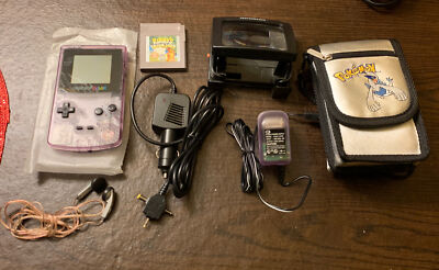 NINTENDO GAMEBOY COLOR ATOMIC PURPLE AC & CAR PLUGS,MAGNIFIER LIGHT ...