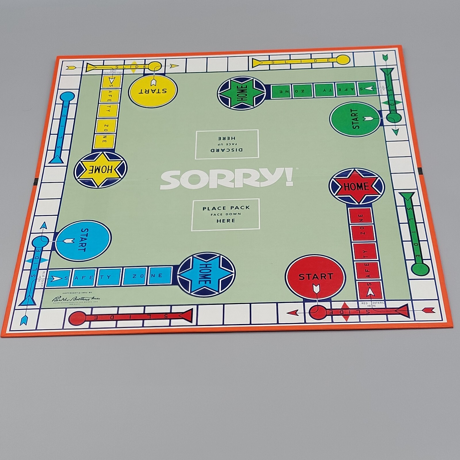 VINTAGE Sorry! Board Game 1972 Parker Brothers Game JUST THE BOARD ...