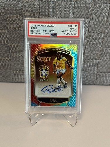 2016 PANINI SELECT PELE AUTO PSA 7 HISTORIC SIGNATURES TIE DYE /10 | eBay