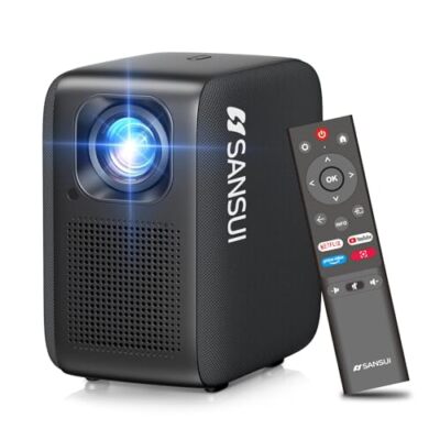 SANSUI PROJECTOR 4K WIFI BLUETOOTH NETFLIX LICENSED REAL 600 ANSI LUMEN ...