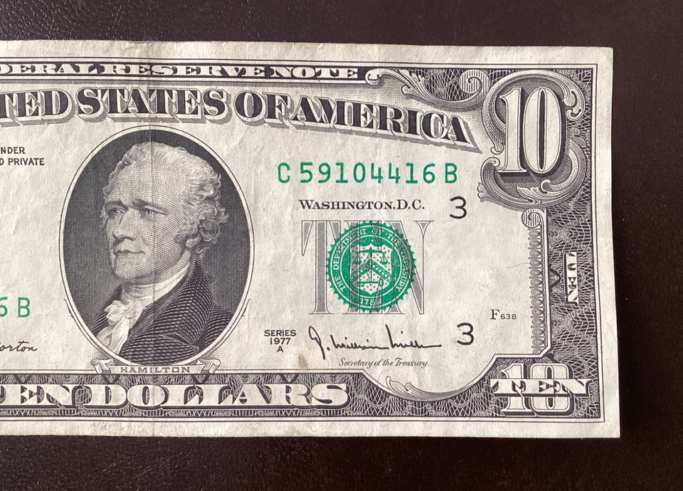 VINTAGE 1977A $10 Ten Dollar Bill Federal Reserve Note PHILIDELPHIA | eBay