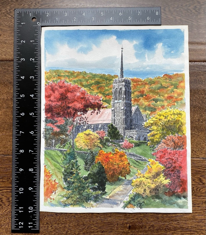 West Point Chapel of the Most Holy Trinity NY Hand Colored Print 1983 ...