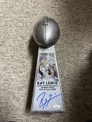 Ray Lewis Signed/Autographed Lombardi Replica Trophy 15” JSA Baltimore ...