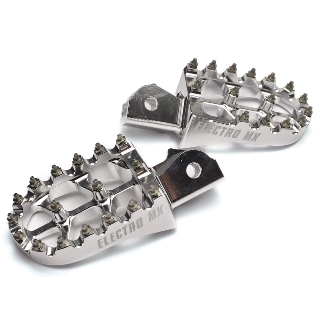 Sur Ron Foot Pegs Over Sized Surron Sur-ron Silver Electro MX | eBay