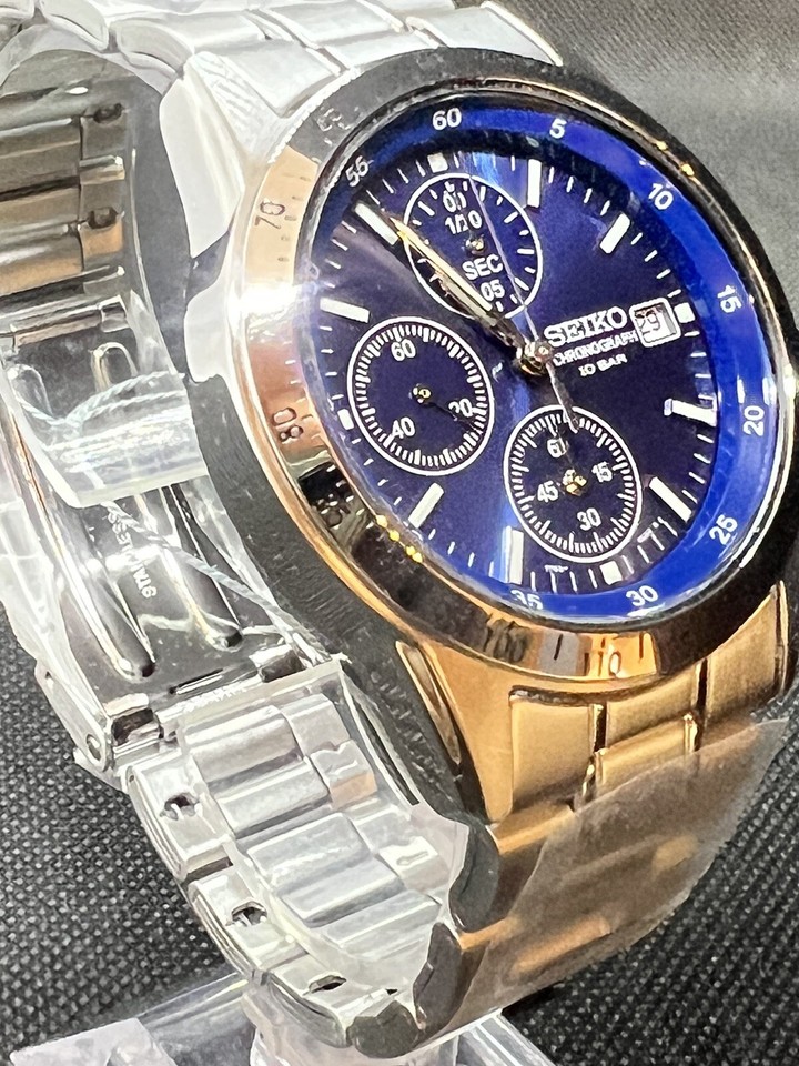 Seiko SBTQ071 Selection Chronograph Quartz Silver Blue From Japan Men ...