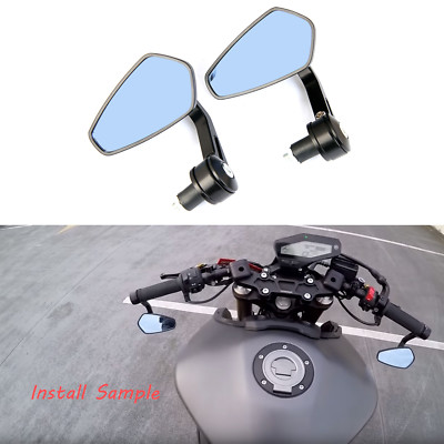 New Motorcycle 7/8" Bar End Mirrors Custom For Honda CB650F CBR600F ...